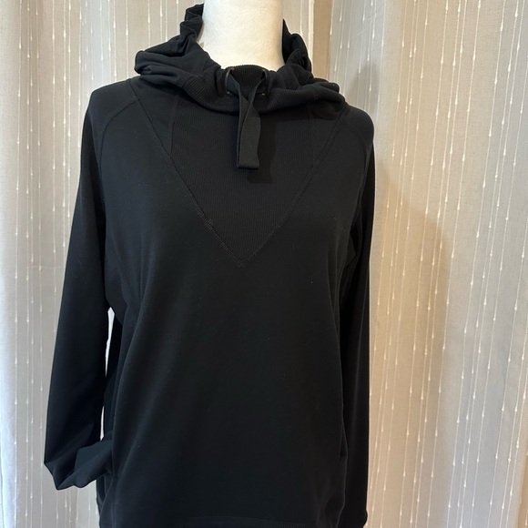 Sweaters | Indygena Long Black Hoodie With Elastic Hood Cinch | Poshmark